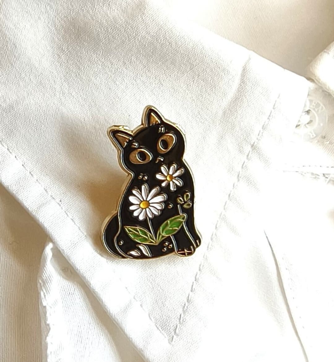 Cute Animal Brooch, Metal Brooch Cat Brooch, Impressionist Art Brooch ...
