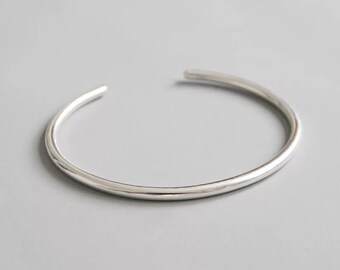 Solid Silver Bangle - Etsy UK