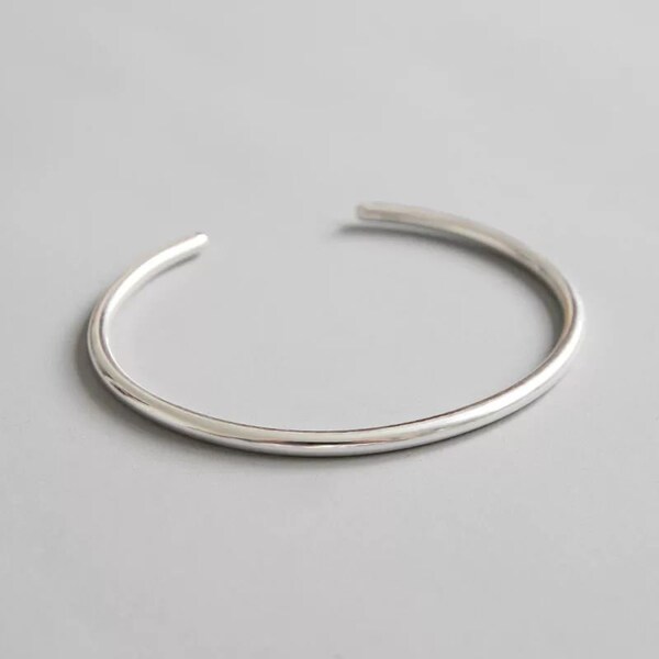 Heavy Silver Bangle - Etsy