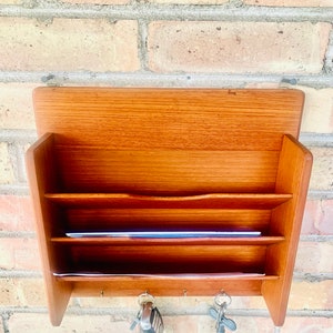 Wall Mount Letter Holder, Mail Key Sort Rack Vintage Wood Storage Box ...