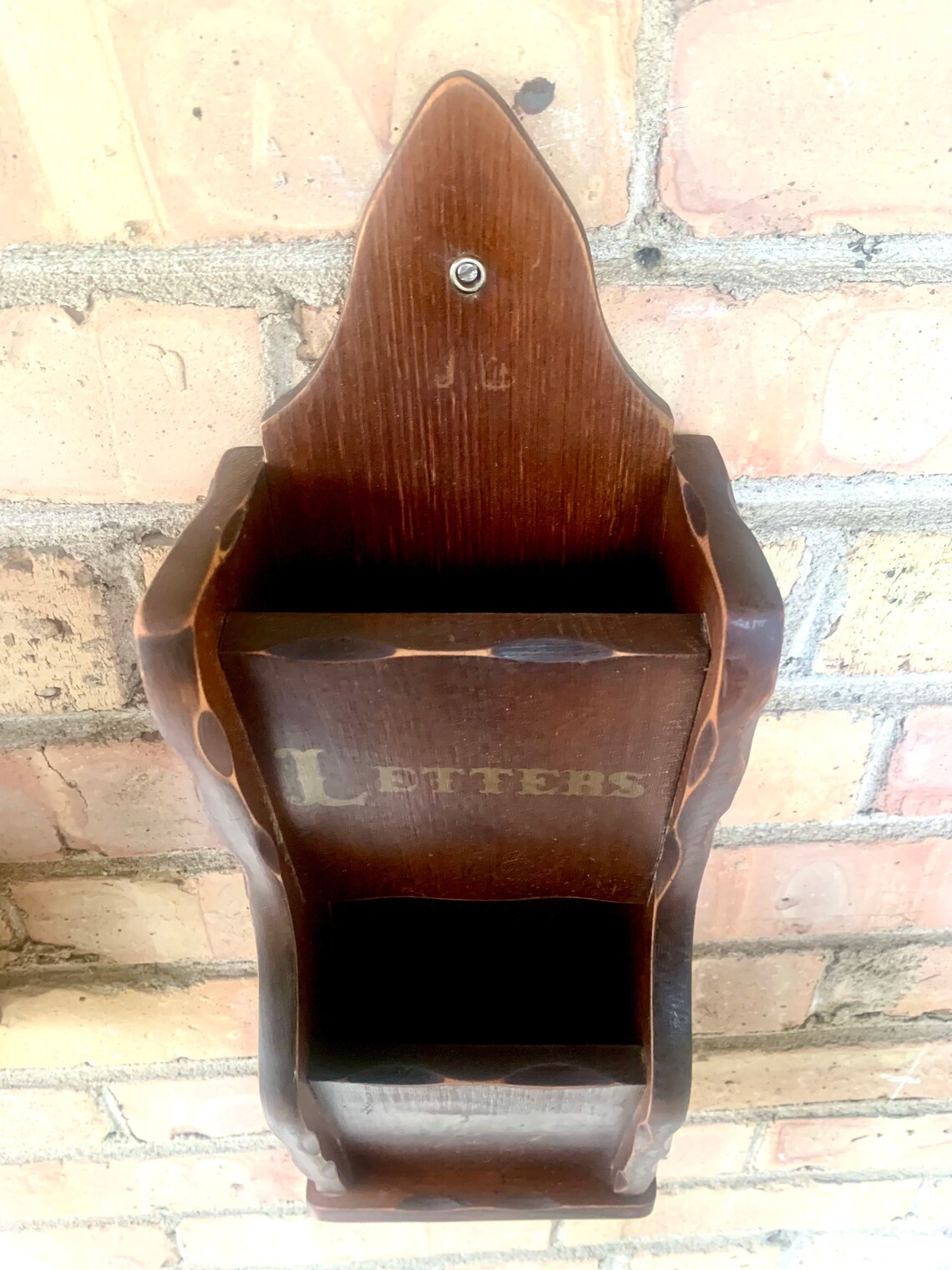 Wall Mount Letter Holder, Mail Key Sort Rack Vintage Wood Storage Box ...