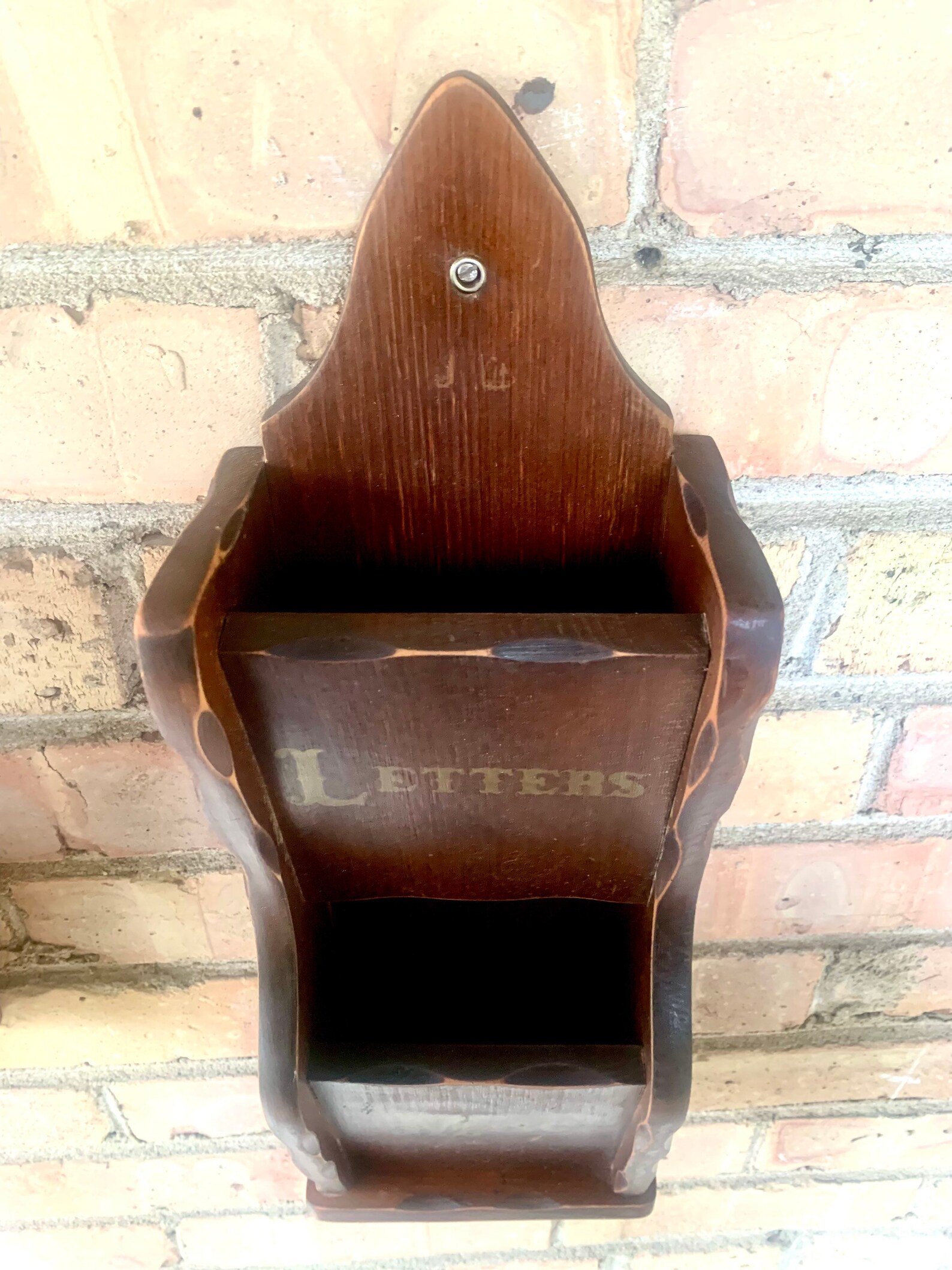 Wall Mount Letter Holder, Mail Key Sort Rack Vintage Wood Storage Box ...