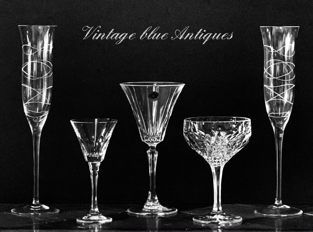 Vintage Cut Crystal Deep Martini Craft Cocktail Glass - Etsy