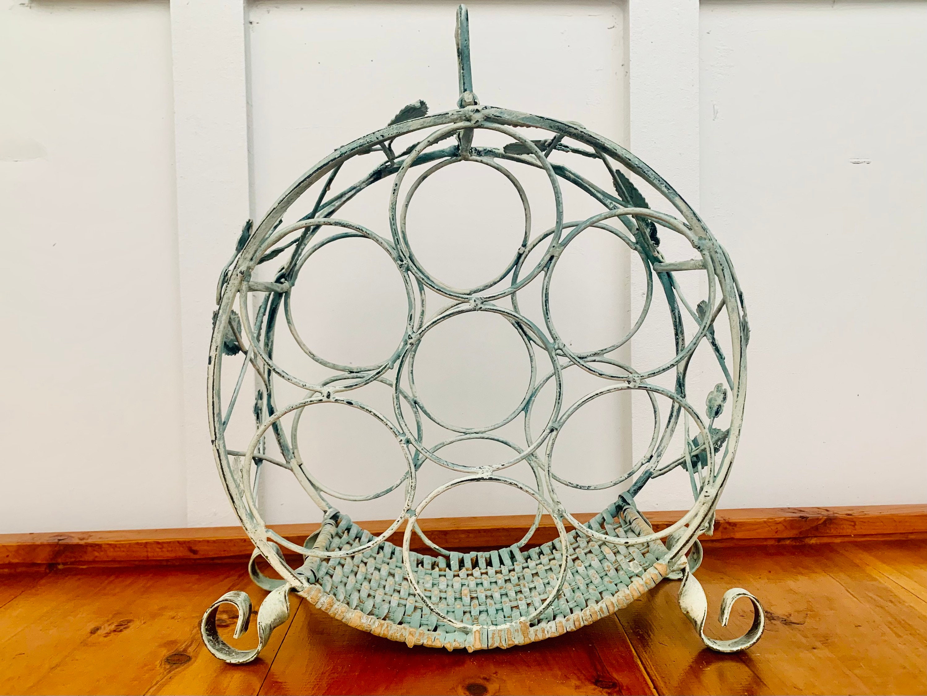 Vintage Round Metal Wine Rack 7 Standard Bottle Wine Rack - Etsy