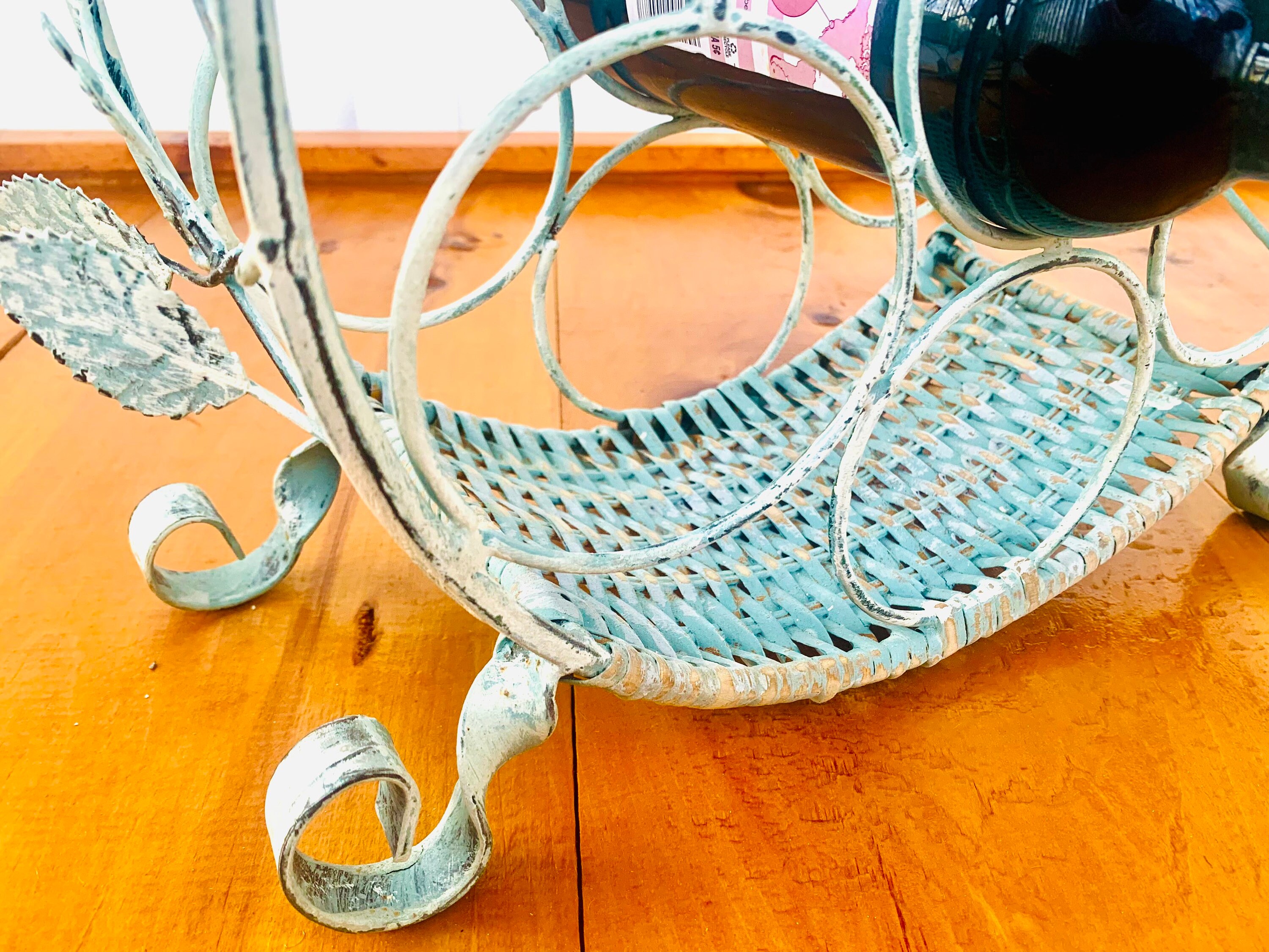 Vintage Round Metal Wine Rack 7 Standard Bottle Wine Rack - Etsy