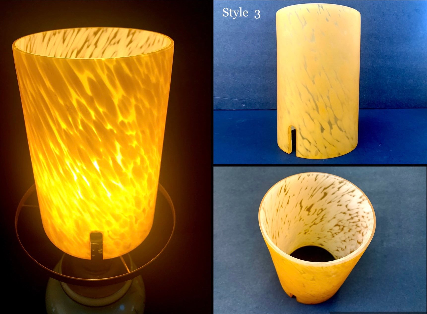 Hand Painted Stone Glass Lamp Shade, Scone Glass Shade, Cylinder Glass ...