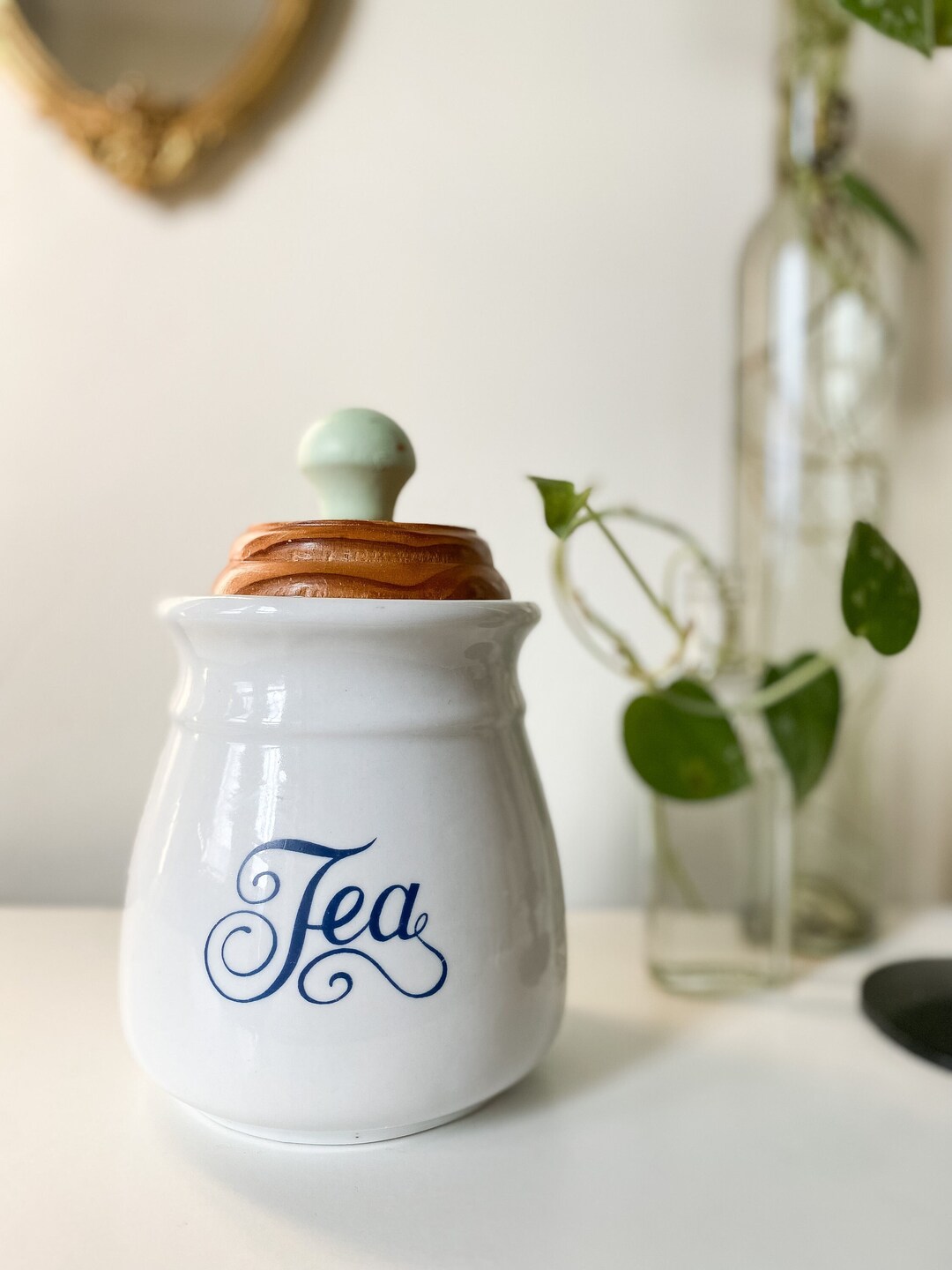 Vintage Ceramic Tea Cannister || Vintage Tea Storage || Vintage Kitchen ...