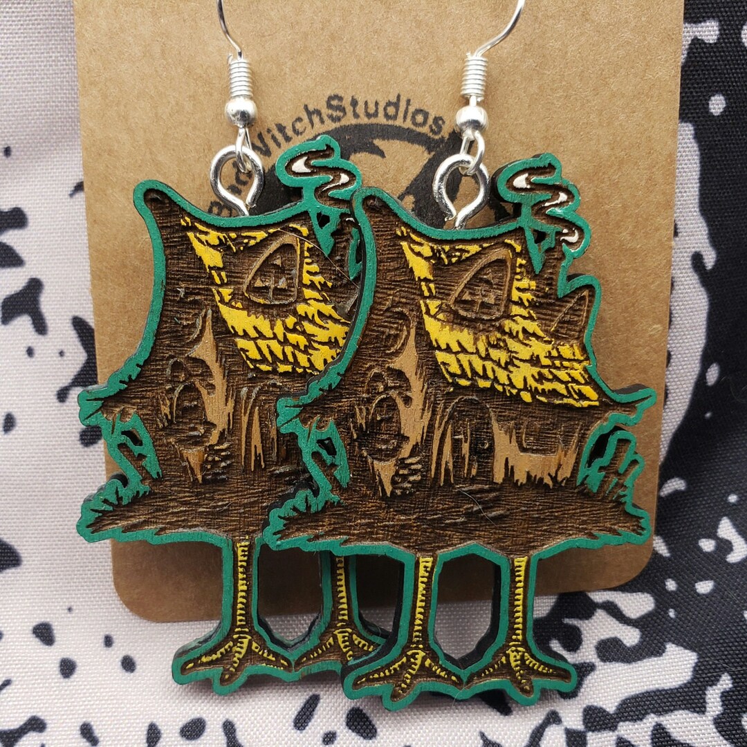 Baba Yaga Witch's Hut House Earrings Great for Halloween or Any Time ...