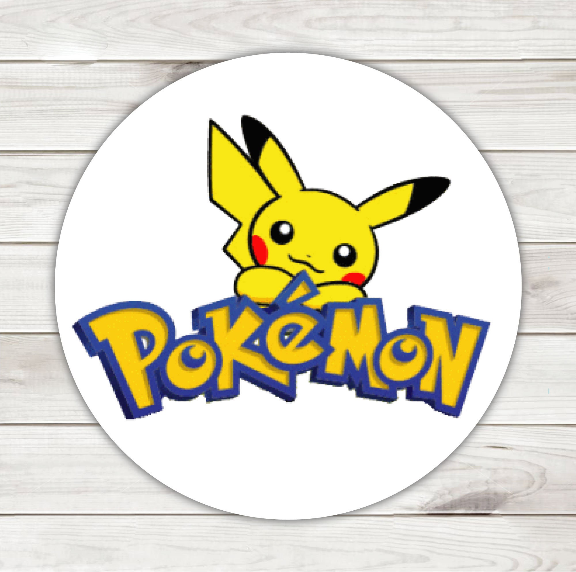 Personalized Pokemon Pikachu Round Stickers Pokemon Pikachu | Etsy