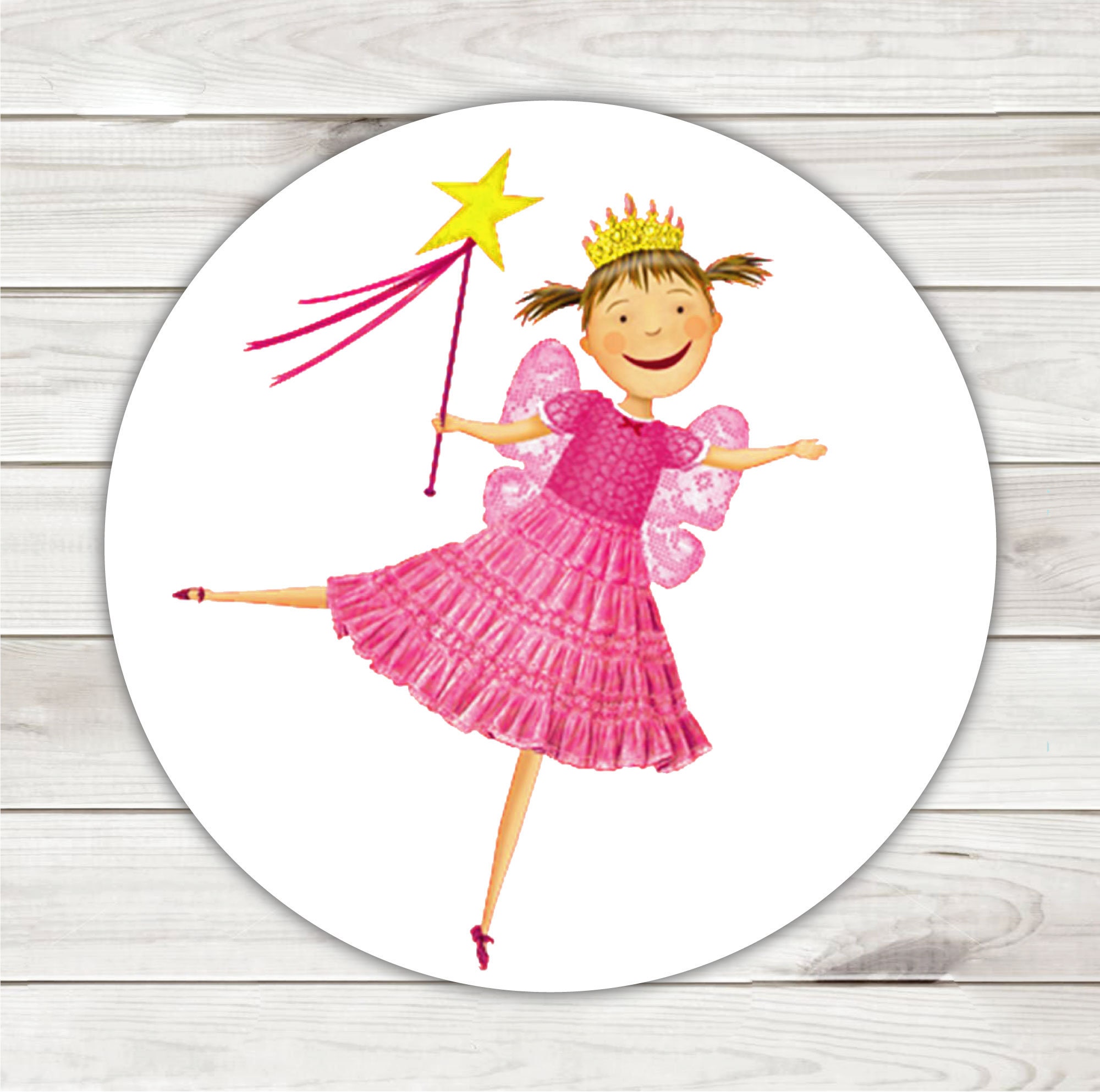 Personalized Pinkalicious Round Stickers Pinkalicious Etsy