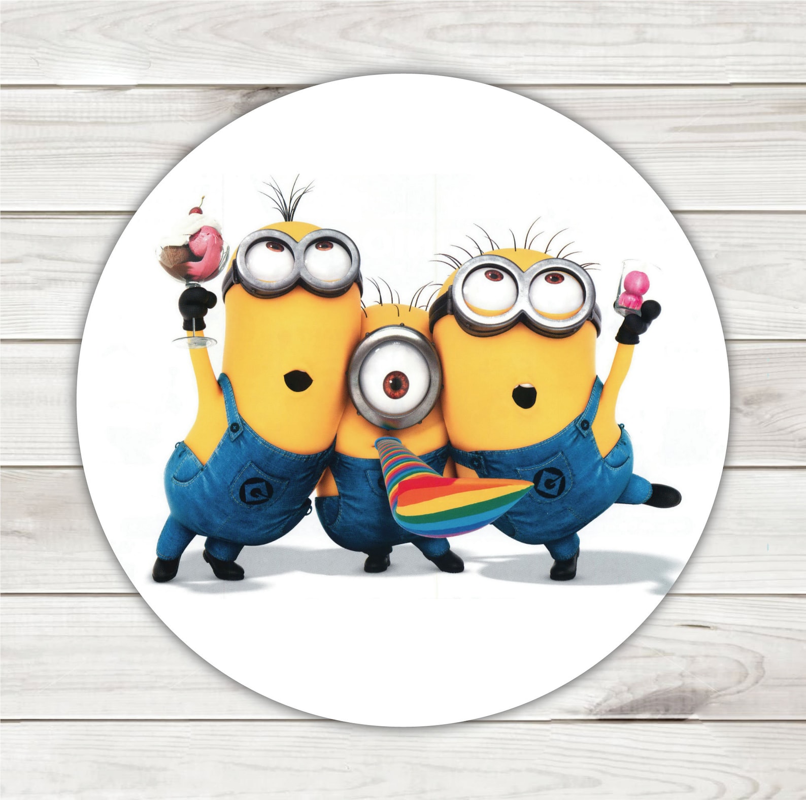 Personalized Despicable Me Minions Round Stickers Despicable | Etsy