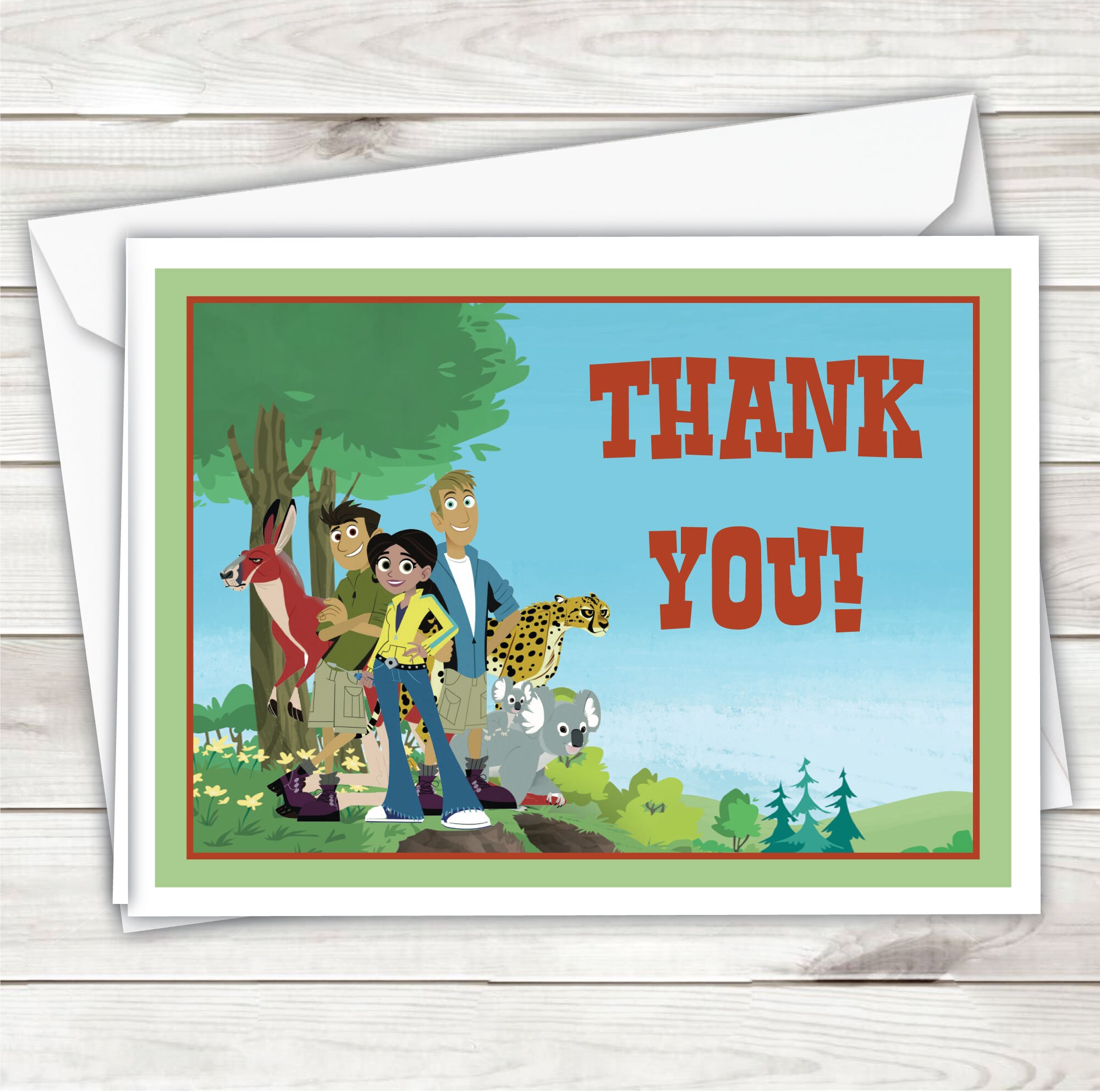 Wild Kratts Cards Personalized Wild Kratts Note Cards Wild Kratts Thank You Cards Set of 4 Paper ...