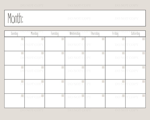 Printable Digital Download Perpetual Blank Calendar Rae Dunn - Etsy