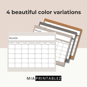 Printable Digital Download Perpetual Blank Calendar, Monthly & Weekly ...