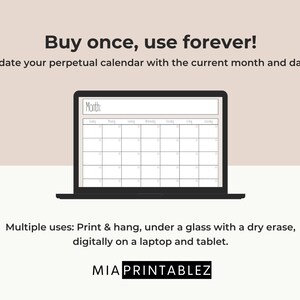Printable Digital Download Perpetual Blank Calendar | Rae Dunn Inspired ...