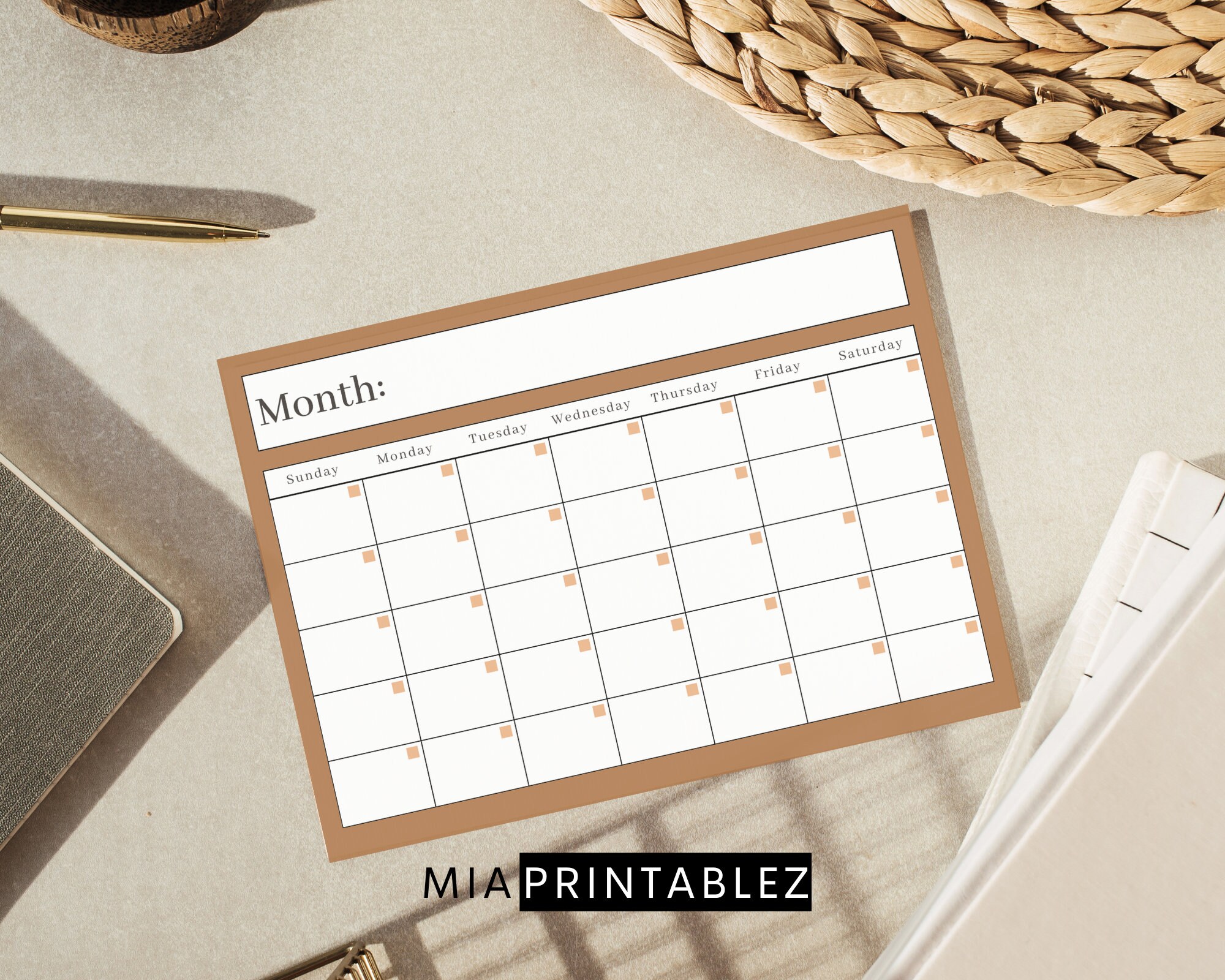 Printable Perpetual Blank Calendar | Monthly & Weekly Planner | Instant ...