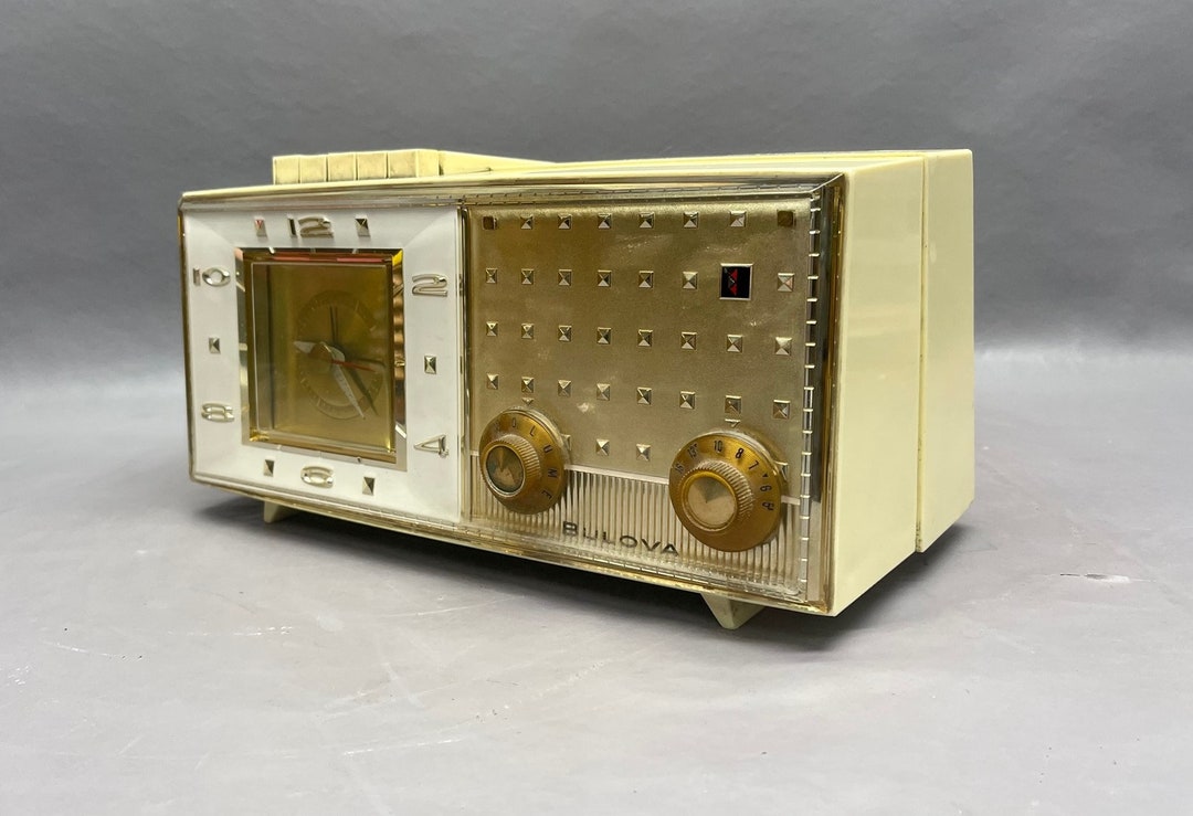 1960 Bulova Clock Radio Restored and Working. Iconic Styling! FREE ...