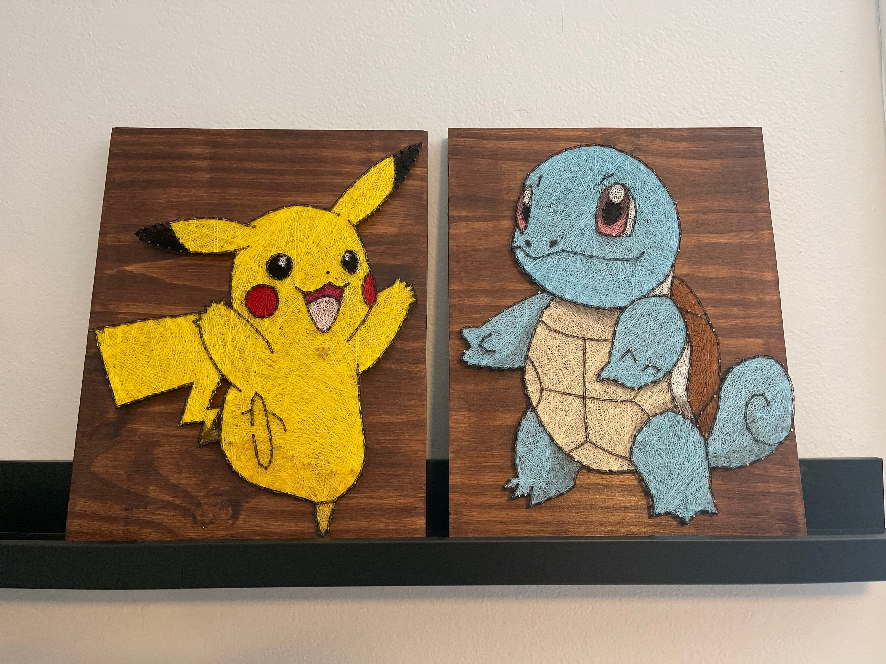 Pikachu Pokemon String Art Wall Decoration Boys Room Hand Made Great ...