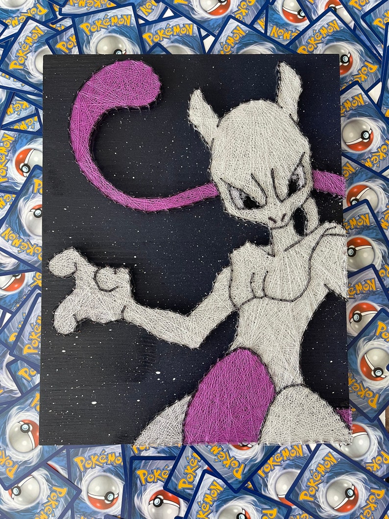 Mewtwo and Mew Combined Portrait Pokémon String Art 2 Piece - Etsy
