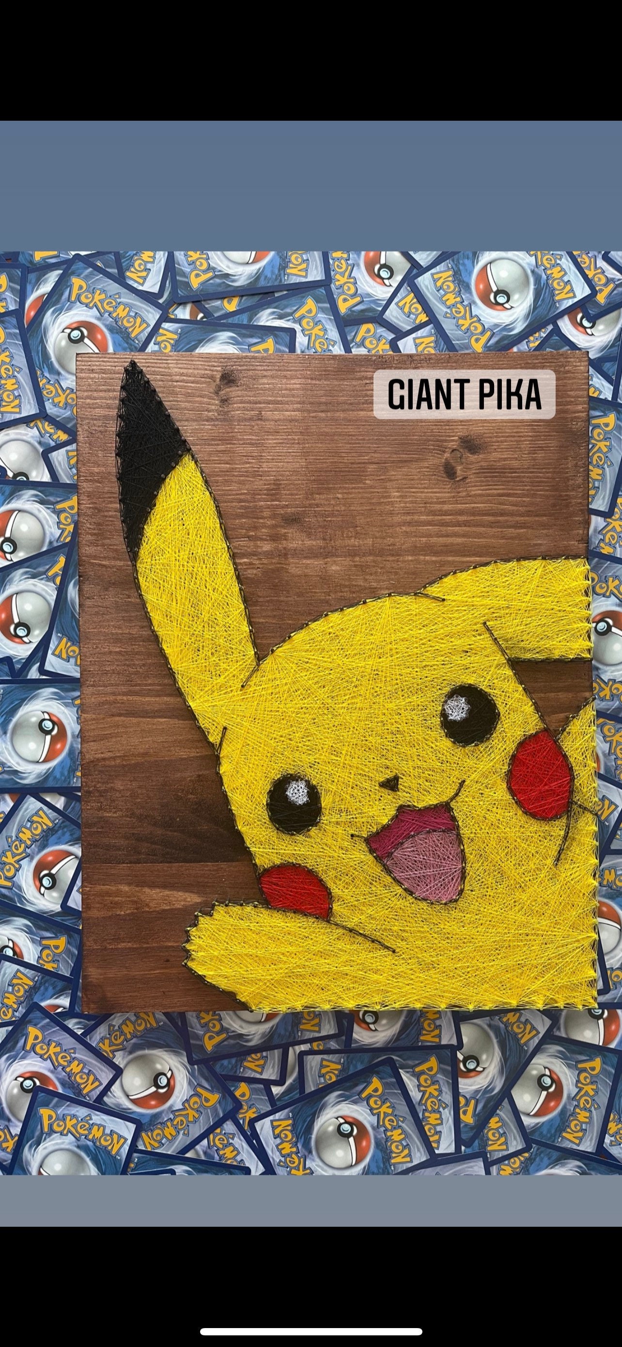 Pikachu Pokemon String Art Wall Decoration Boys Room Hand Made Great ...