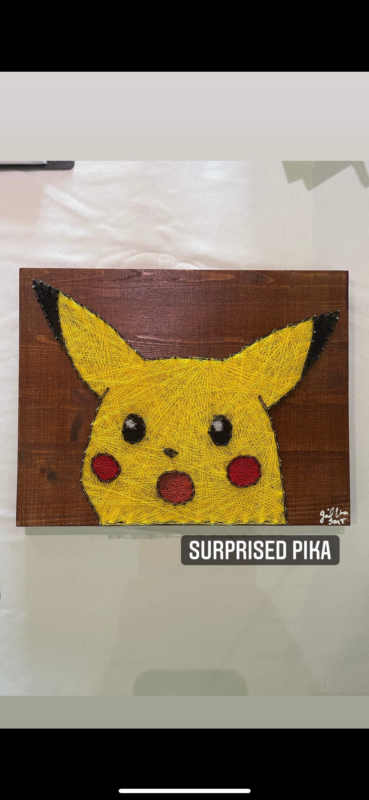 Pikachu Pokemon String Art Wall Decoration Boys Room Hand Made Great ...