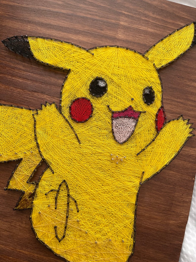Pikachu Pokemon String Art Wall Decoration Boys Room Hand Made Great ...