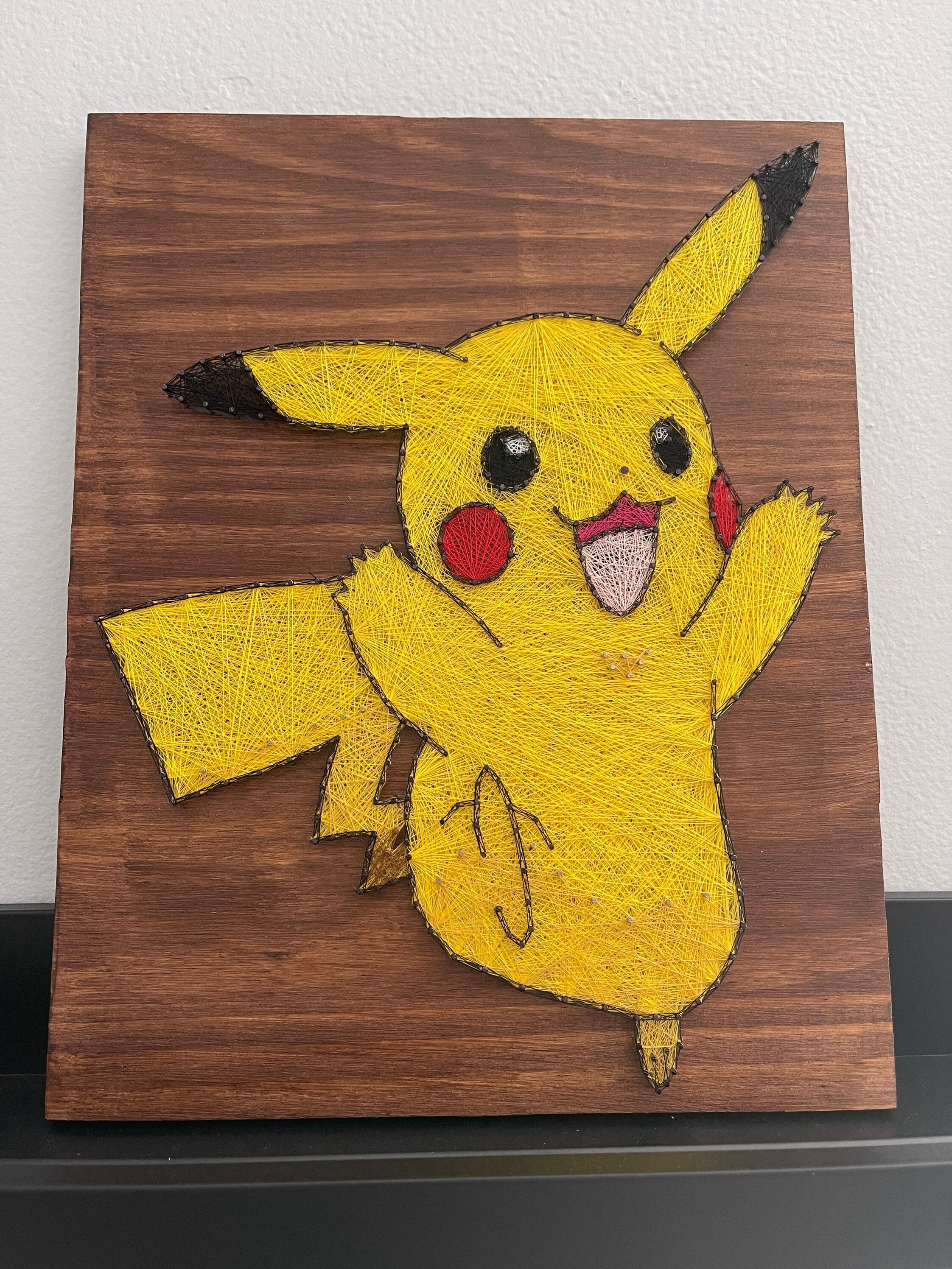 Pikachu Pokemon String Art Wall Decoration Boys Room Hand Made Great ...