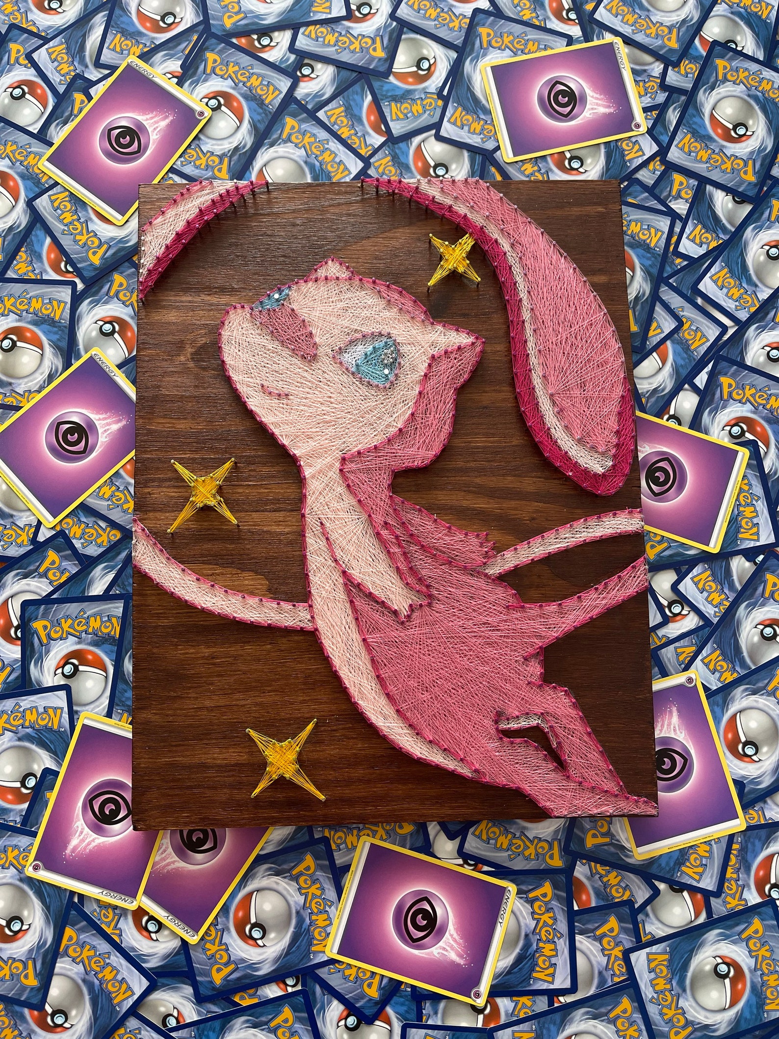 Mew Pokémon String Art Original Handmade Wood Room Decor Great Detail ...