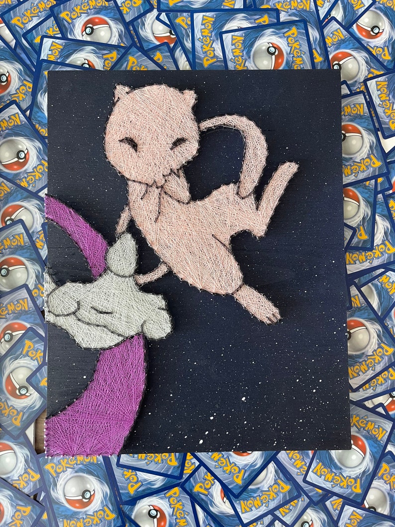 Mewtwo and Mew Combined Portrait Pokémon String Art 2 Piece - Etsy