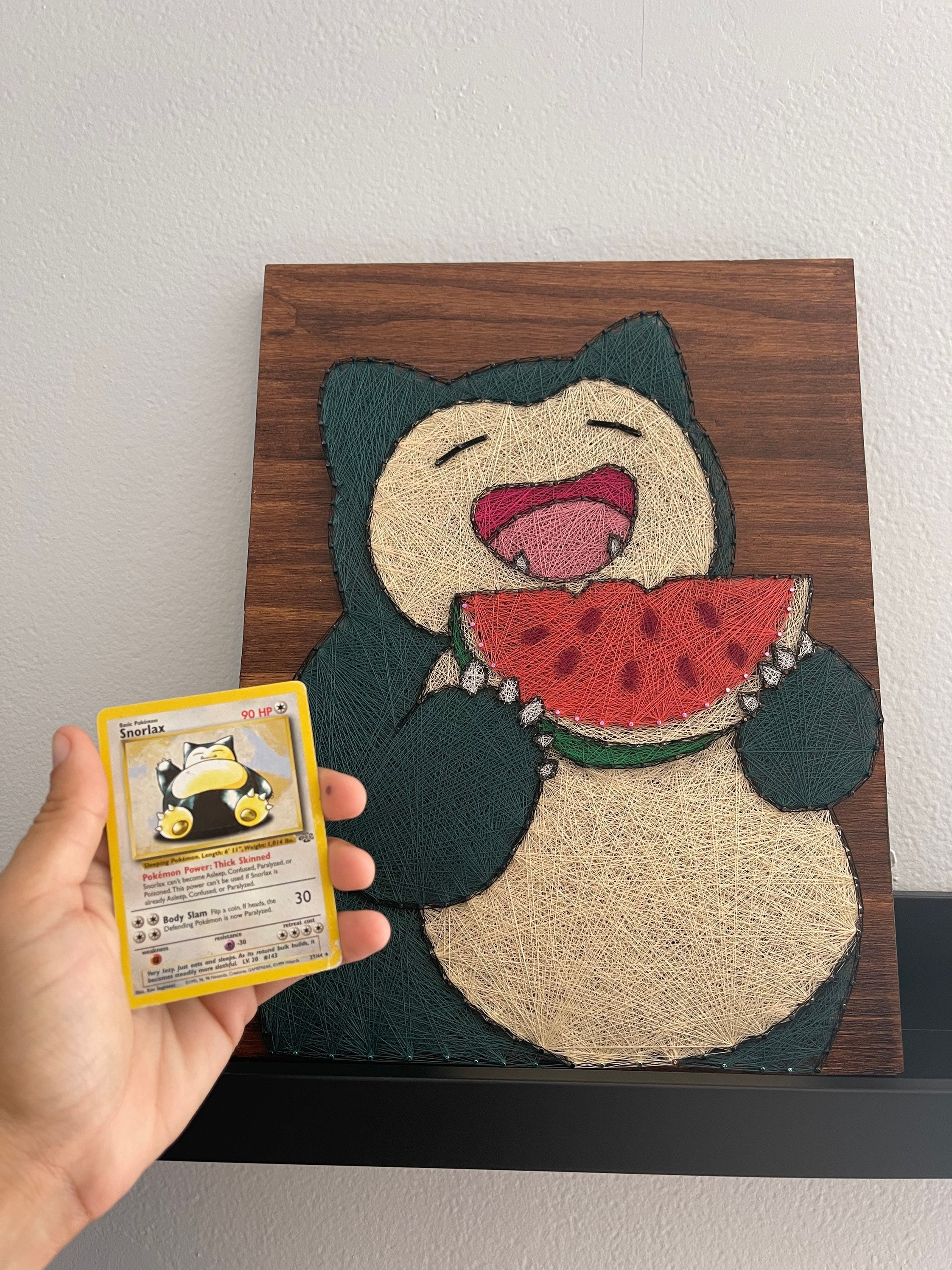 Snorlax Original String Art Great Detail Handmade Wood - Etsy UK