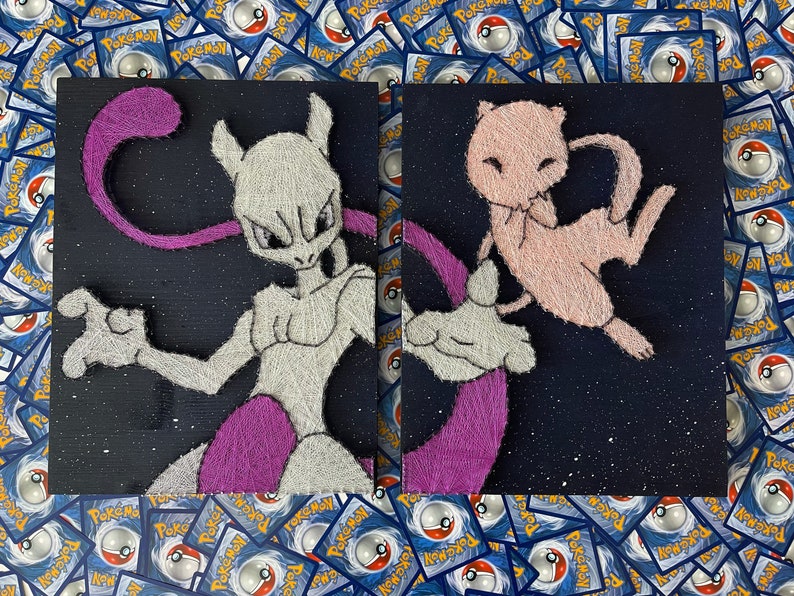Mewtwo and Mew Combined Portrait Pokémon String Art 2 Piece - Etsy