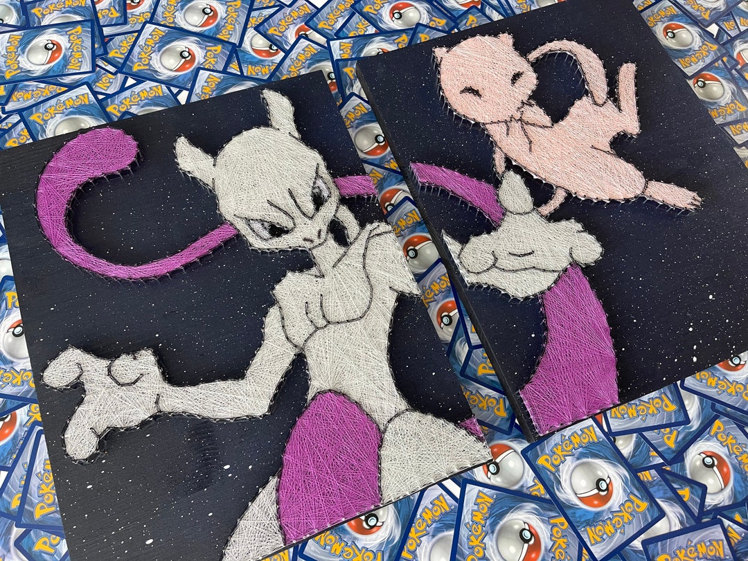 Mewtwo and Mew Combined Portrait Pokémon String Art 2 Piece Set - Etsy