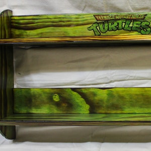 Ninja Turtle Shelf, Funko Pop Display Handcrafted Wood TMNT Storage ...