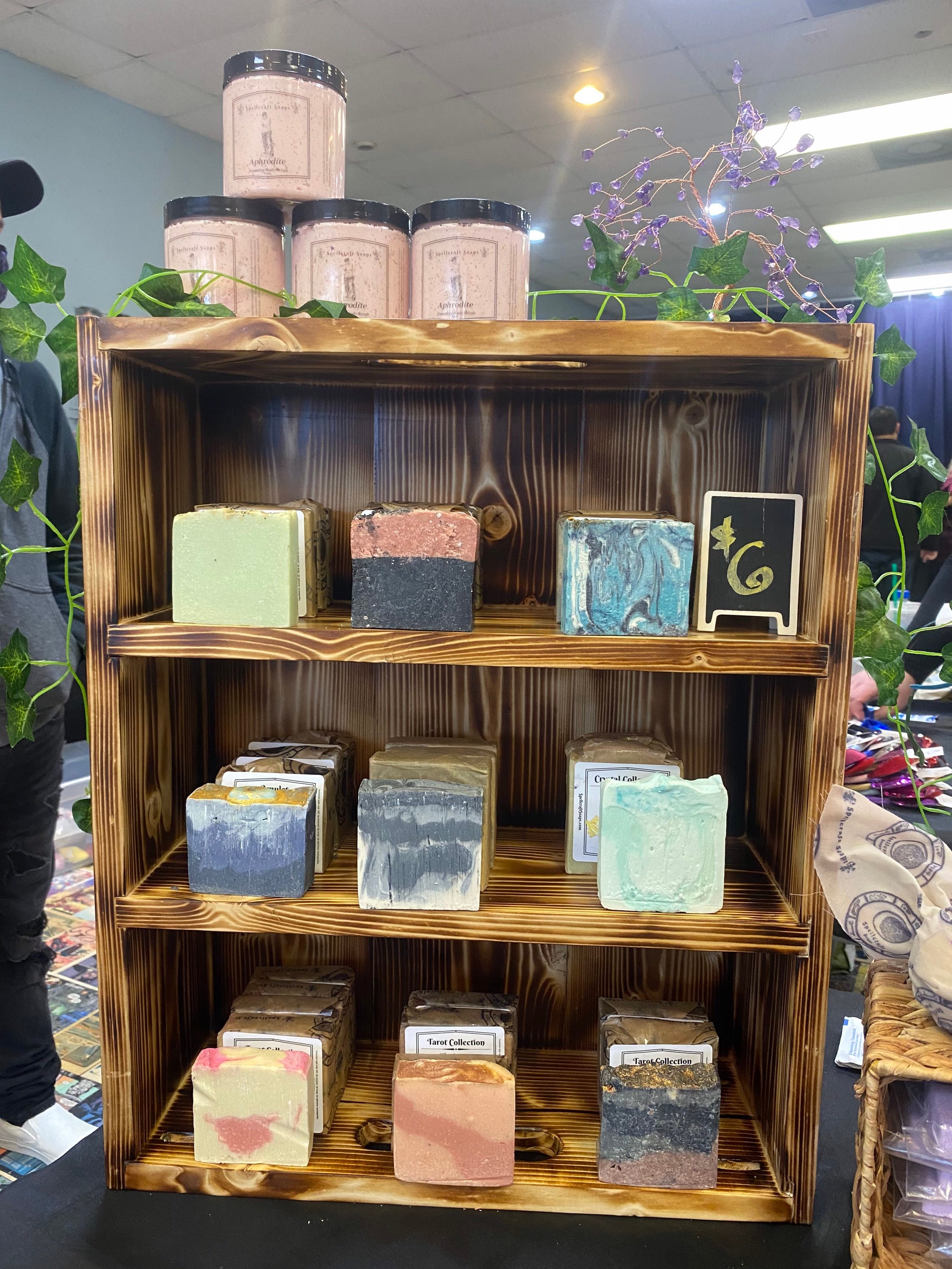Crate Style Vendor Display Shelf, Craft Fair Market Trade Show, Burnt ...