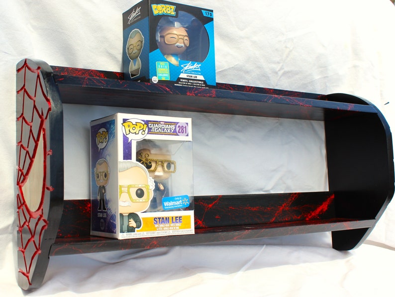 Miles Morales Inspired Shelf, Spider-man Funko Pop Display, Ebonized ...