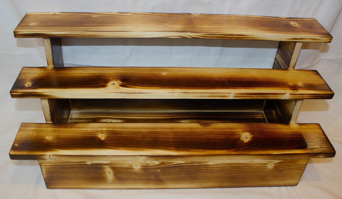 3 Tiered Wooden Display Shelf, Three Shelf Soap Vendor Display, Shou ...