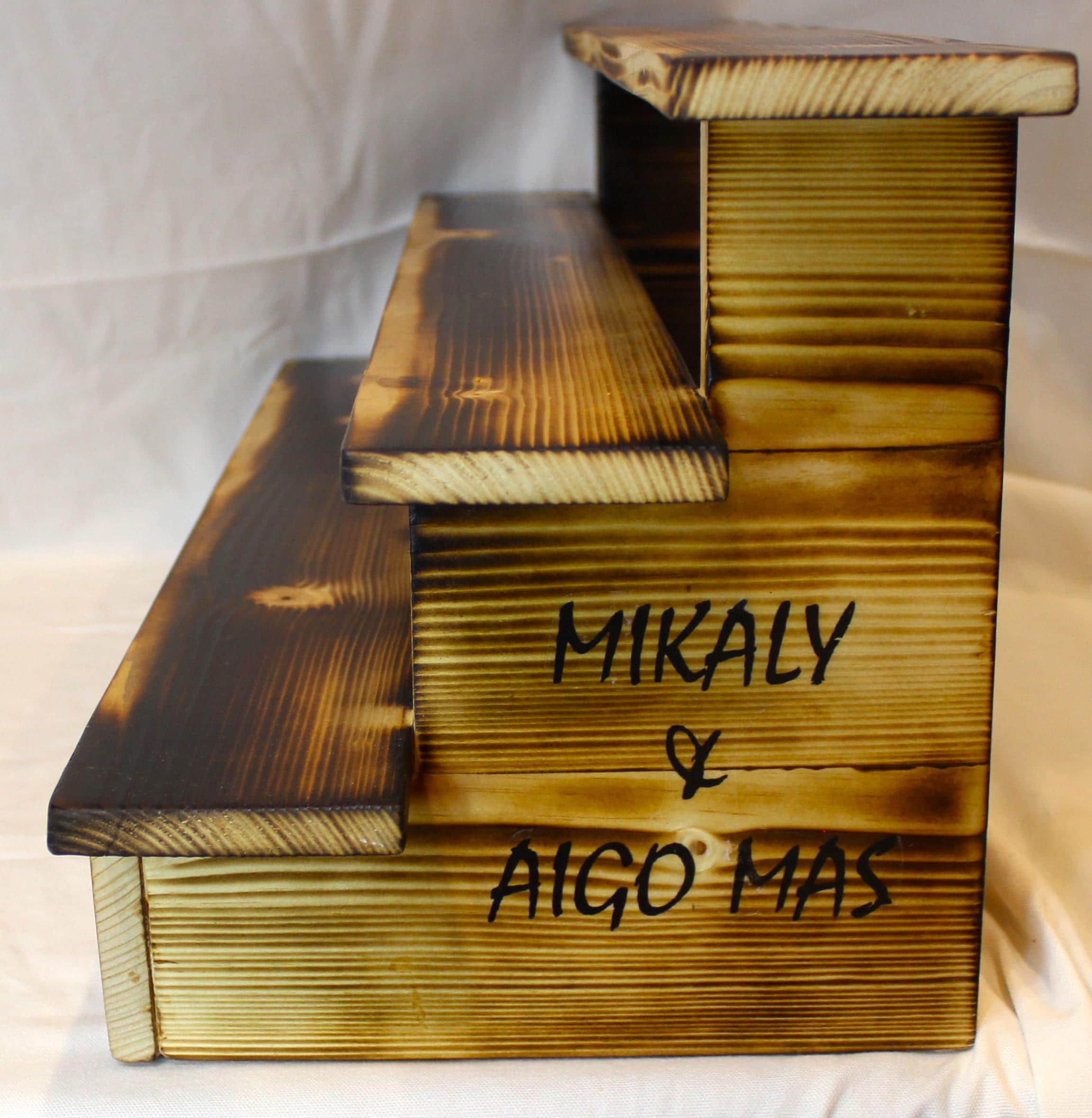 3 Tiered Wooden Display Shelf, Three Shelf Soap Vendor Display, Shou ...