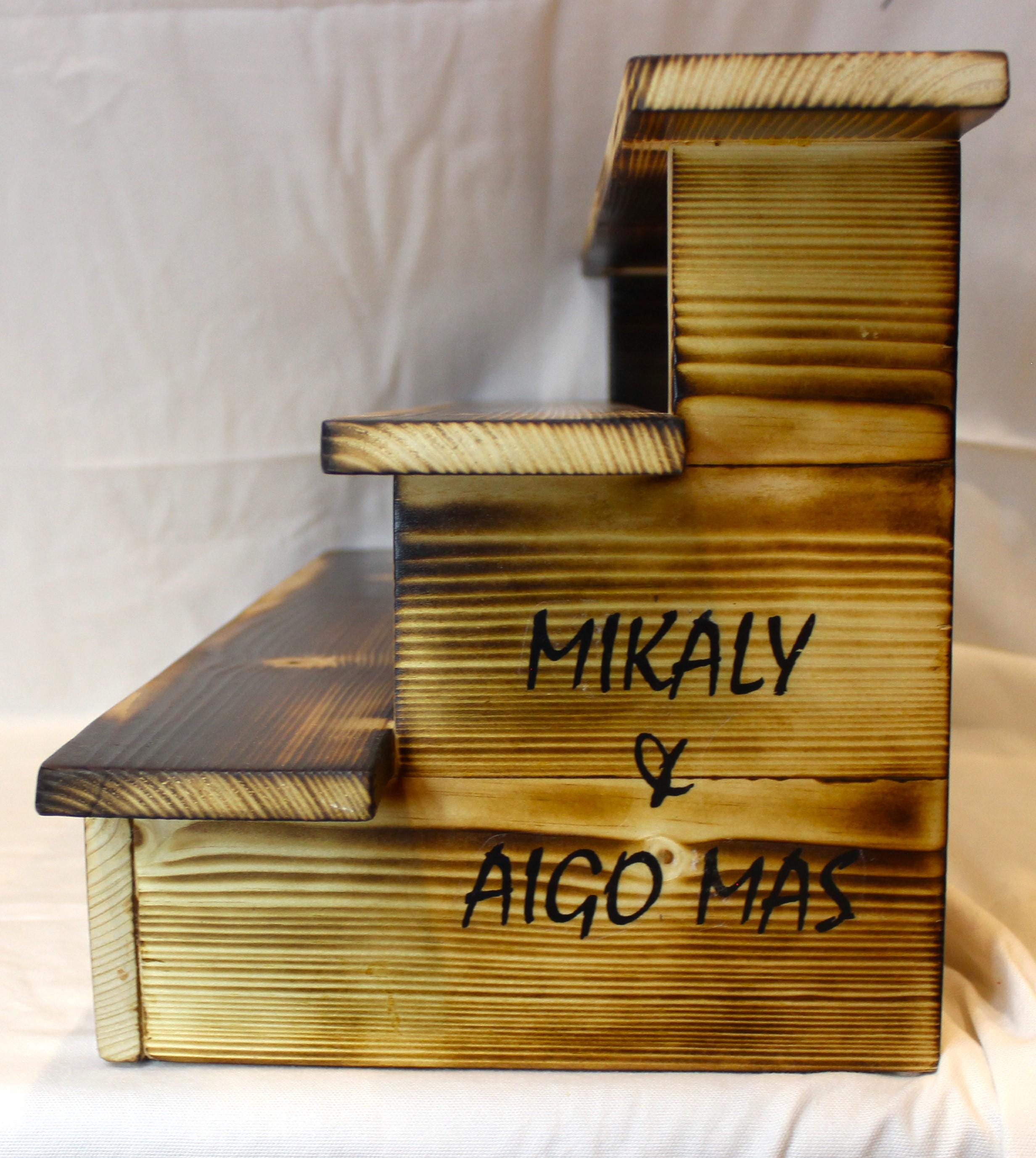 3 Tiered Wooden Display Shelf, Three Shelf Soap Vendor Display, Shou ...