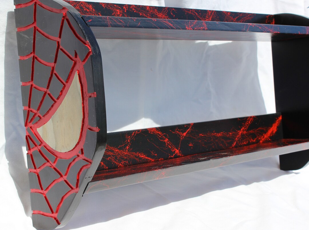 Miles Morales Inspired Shelf, Spider-man Funko Pop Display, Ebonized ...