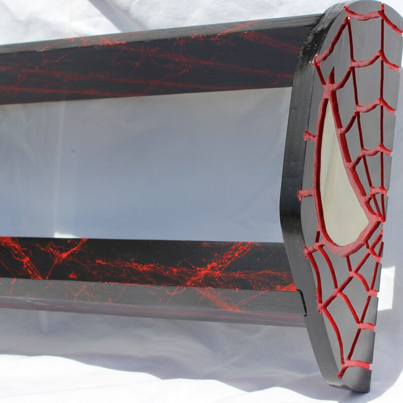 Miles Morales Inspired Shelf, Spider-man Funko Pop Display, Ebonized ...