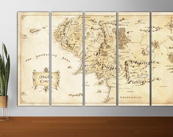 Middle Earth Map Poster | Etsy Australia