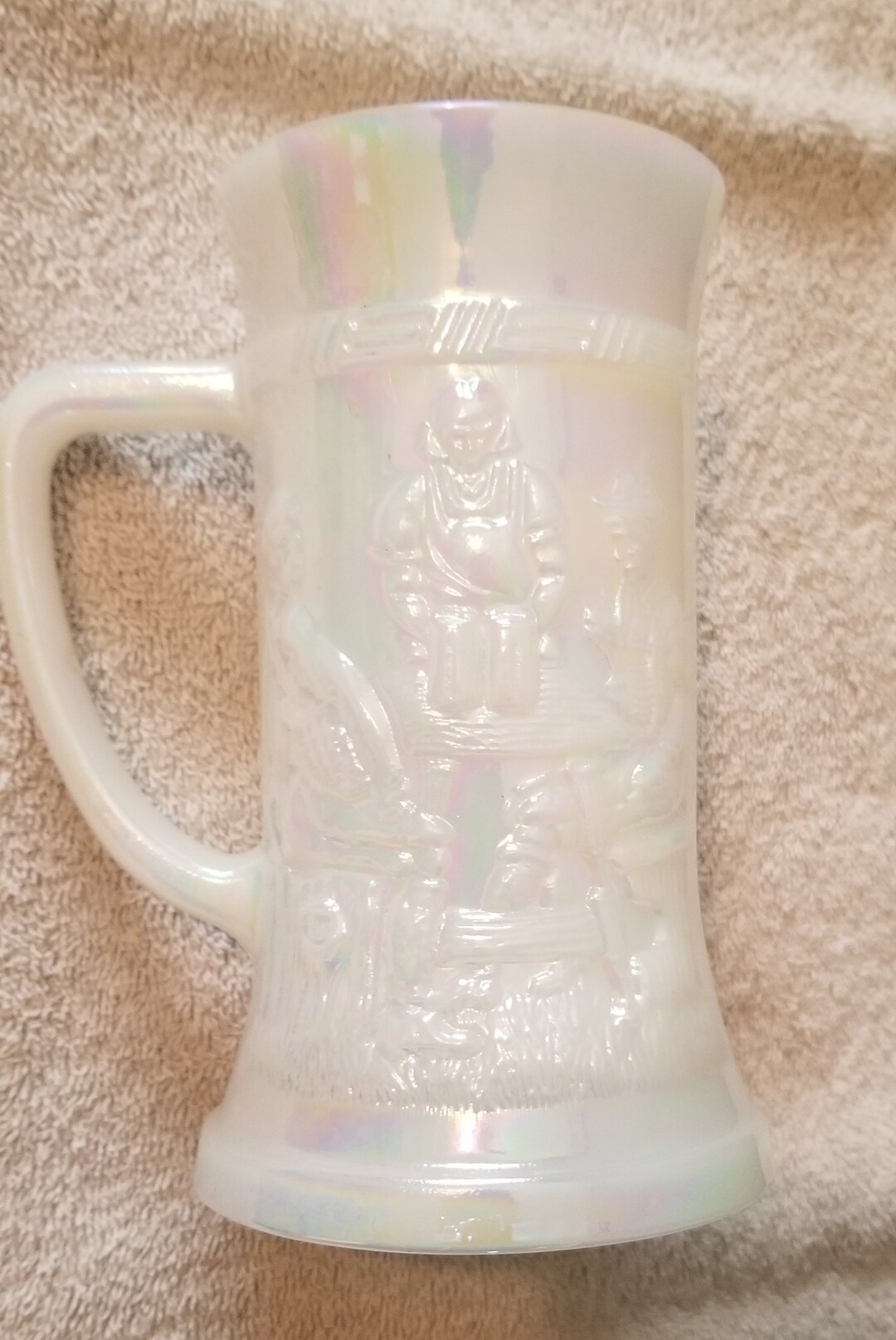 Federal Glass Moonglow Iridescent Beer Stein - Etsy
