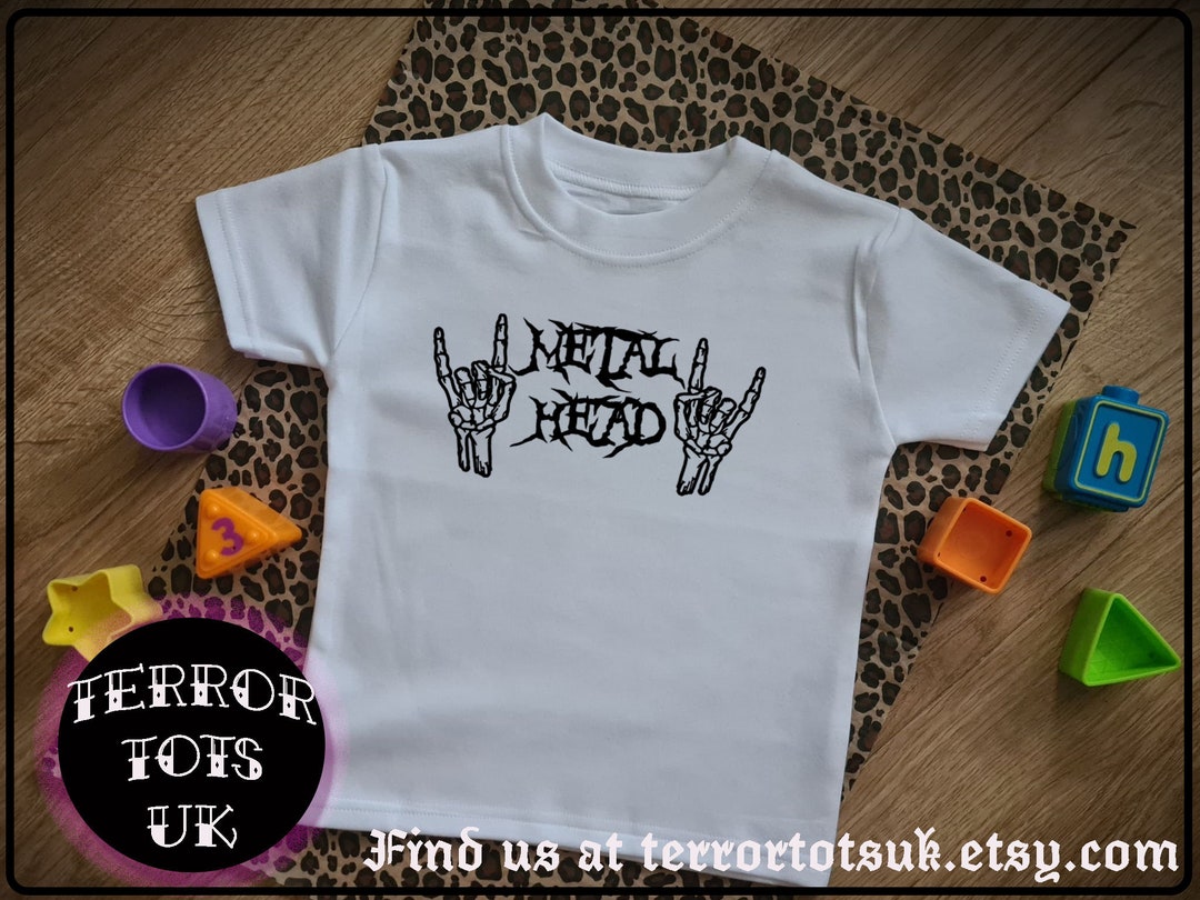 Metal Head Baby, Toddler & Kids T Shirt Rock Heavy Metal Baby Gift Baby ...
