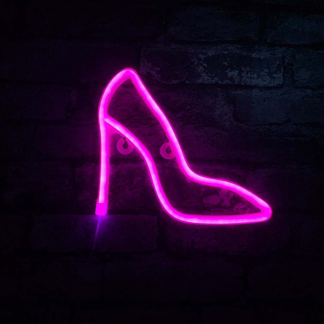 High Heel Shoe NEON LED Wall Light, Night Light, Shoe Light, Neon Pink ...