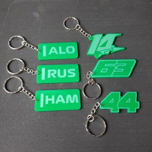 Limited Edition Fernando Alonso Number 14 Green Keyring, F1 Gift ...