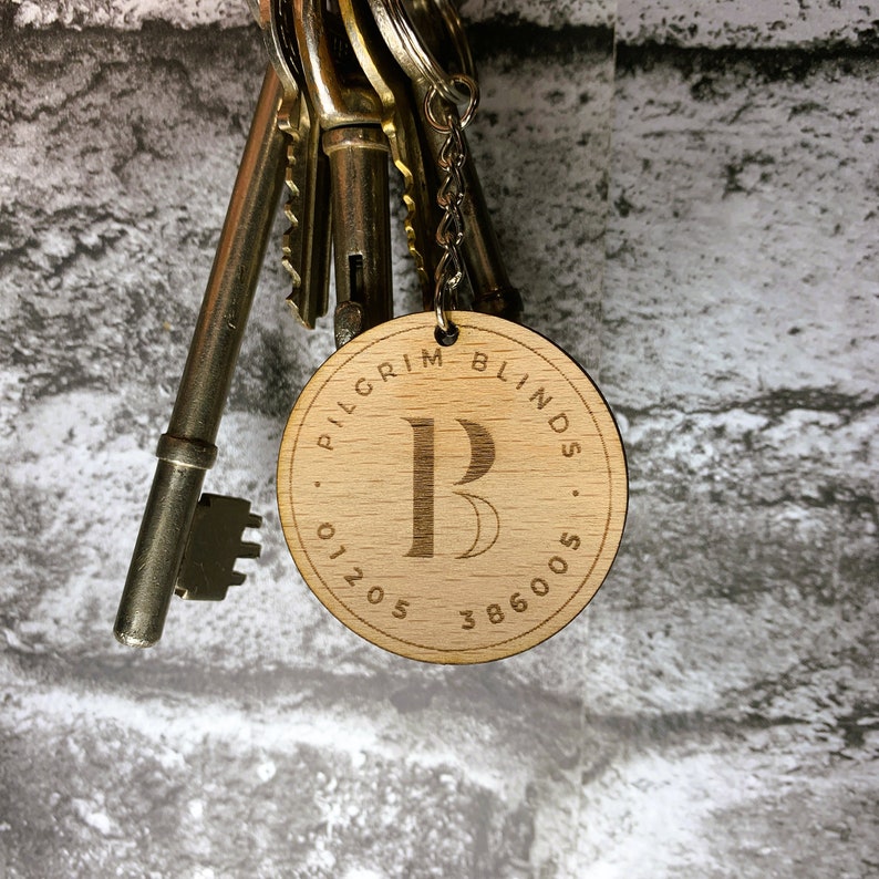 Customised Keyrings Logo Customised Logo Keyring Wooden - Etsy UK