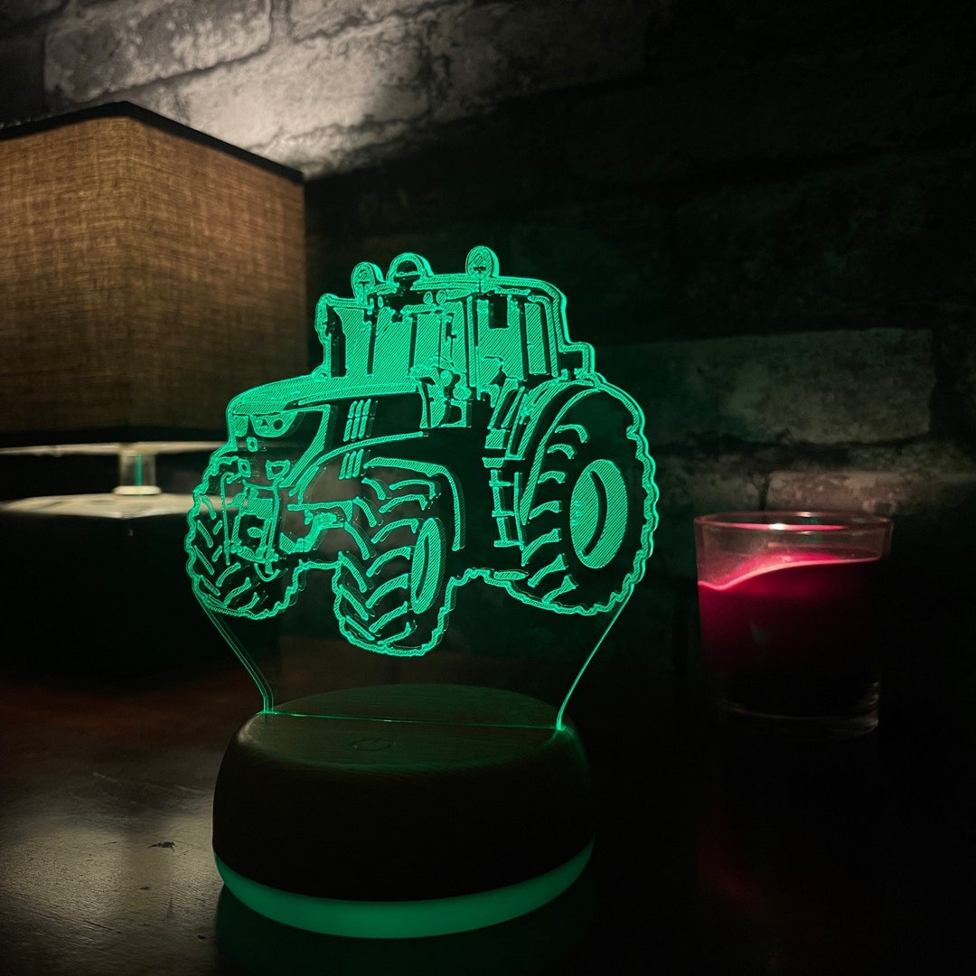Personalised Tractor Night Light, LED Light, Kids Light, Bedside Lamp ...