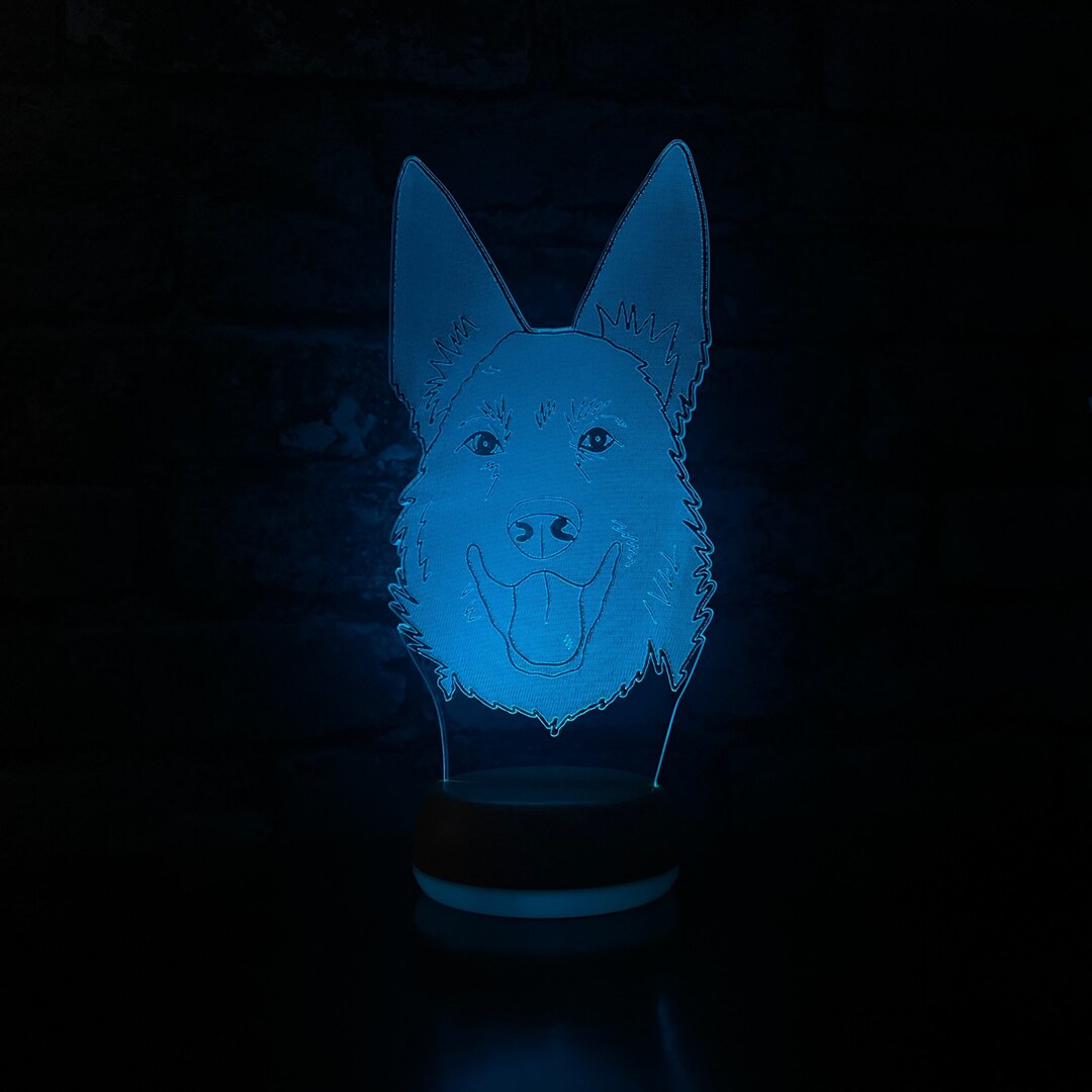 Personalised German Shephard Night Light, Dog Night Light, Gift for Dog ...