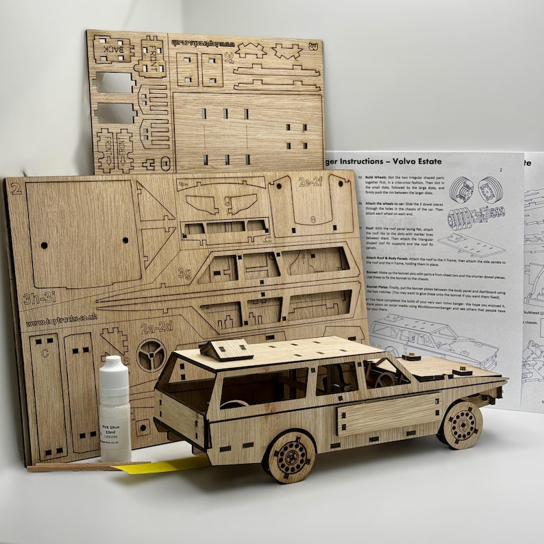 Build Your Own Banger Racing Car, Wooden Model / Puzzle Kit ...