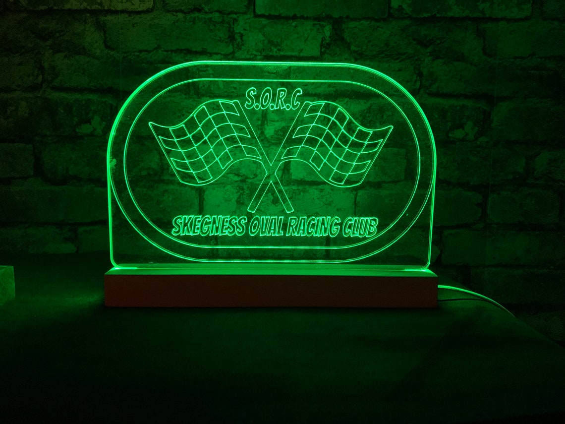 Personalised Company Logo LED Display Light With Wooden Base - Etsy